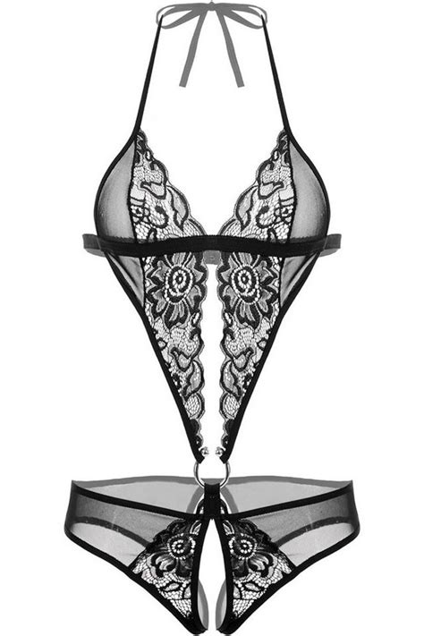 Orient Phoenix Neckholder Body Damen Bodysuit Mit Sexy Kunststoffringen