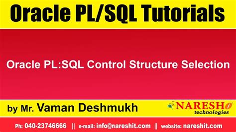 oracle pl sql tutorials oracle pl sql control structure selection