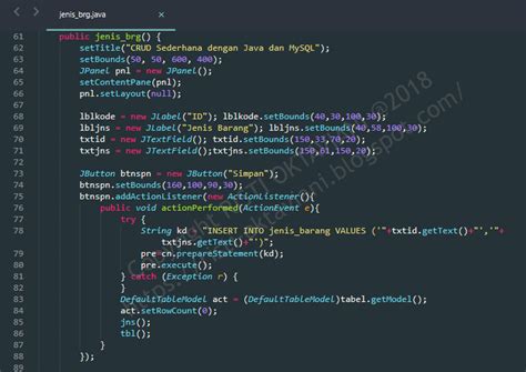 aplikasi crud sederhana dengan java swing dan mysql