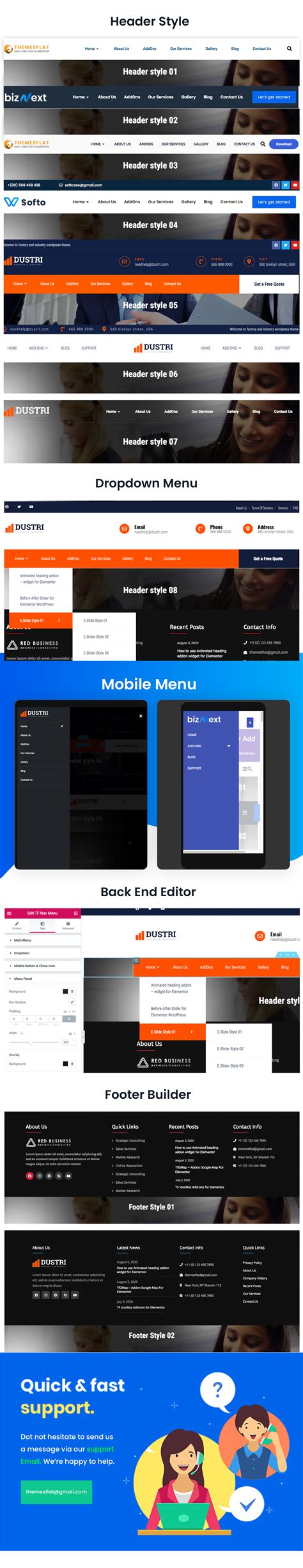 elementor header footer builder addon