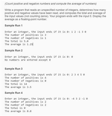 solved count positive and negative numbers and compute the