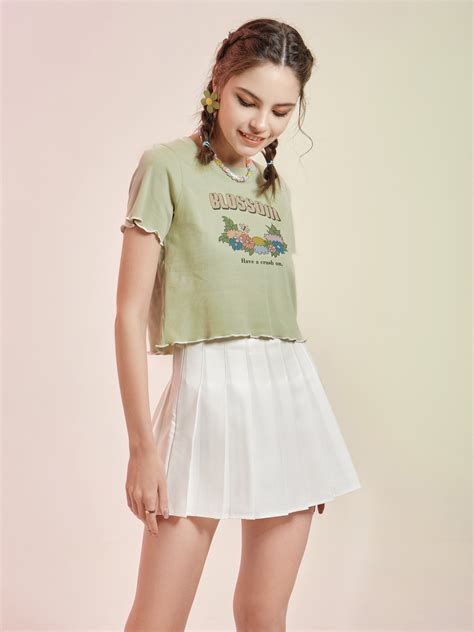 Emmiol Free Shipping 2024 Pleated Skate Mini Skirt White Xl In Skirts