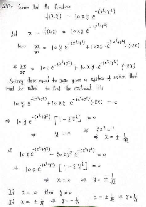 [solved] find and classify all the critical points of function f x y