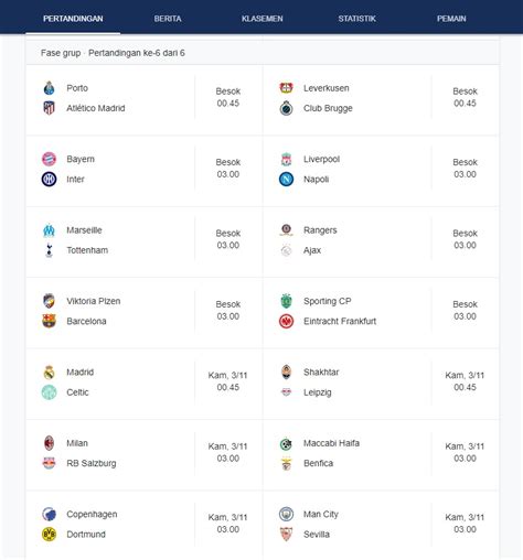 Nonton Live Liga Champions 2022 2023 Di Sctv Berikut Jadwal Lengkap