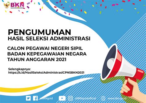 Hasil Seleksi Administrasi Calon Pegawai Negeri Sipil Badan Kepegawaian