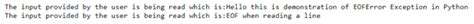 python eoferror 措施避免eoferror在python示例 金博宝官网网址