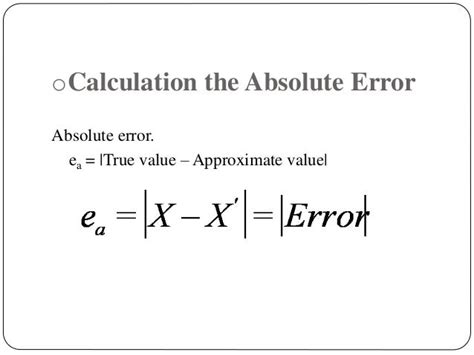 Absolute Error Formula
