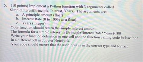 get answer 5 10 points implement a python function with 3