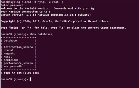 mysql list databases show all db s and tables commands