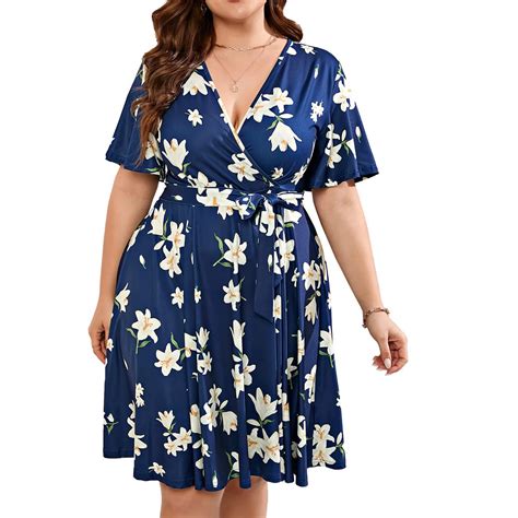 Summer Womens Casual Dress Plus Size Womens Dresses Short Sleeve