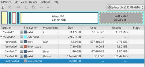 how can i expand my root partition on kali linux unix
