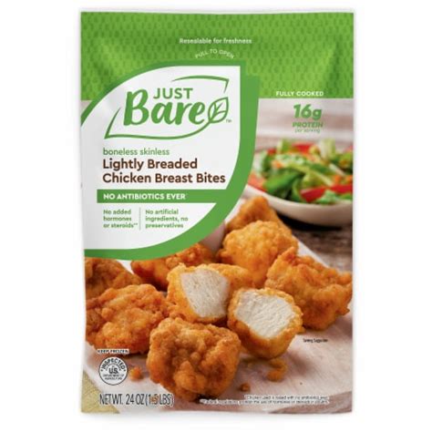 Just Bare® Lightly Breaded Frozen Fully Cooked Chicken Breast Bites 24