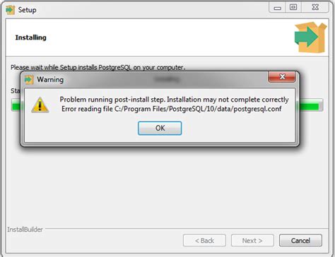 error installing postgresql with windows7
