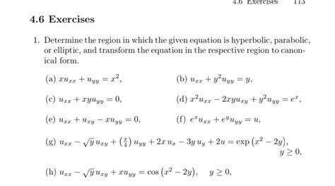 Solved Determine The Region In Which The Given Equation Is
