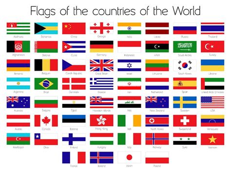 Grande Conjunto De Bandeiras De Países Do Mundo Isolado No Branco