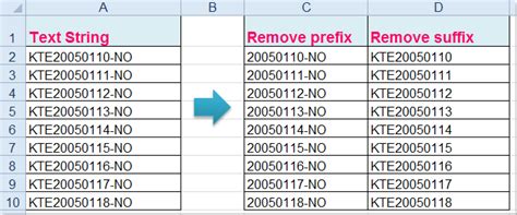 how to remove prefix suffix from multiple cells in excel