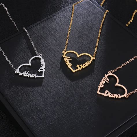Stainless Steel Name Pandents Necklaces Personalized Name Custom Love