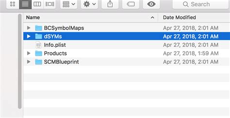 ios how to find dwarf dsym folder path and dwarf dsym file name in