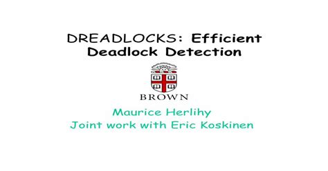 pdf dreadlocks efficient deadlock detection · dreadlocks efficient