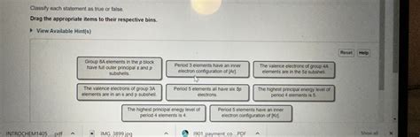 Solved Classify Each Statement As True Or False Drag The