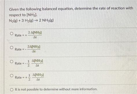 Solved Given The Following Balanced Equation Determine The