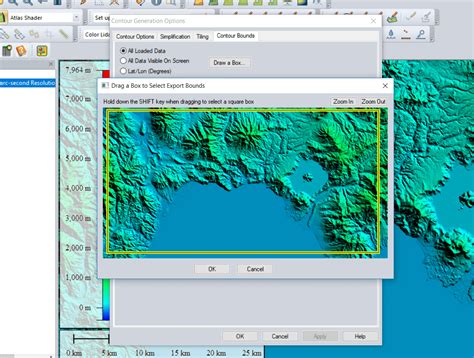 how to generate contours from online srtm data on global mapper gis