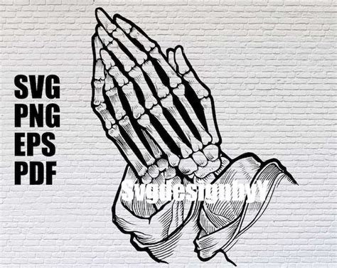 Praying Skeleton Hands Svg Png Eps Pdf Prayer Hands Svg Etsy