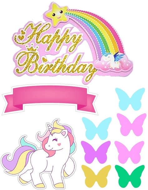 Pin Di Topper Kue Su Unicorn Unicorno Compleanno Festa Unicorno