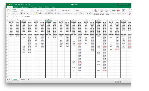 is there a way to copy a row of formula with uneven cells