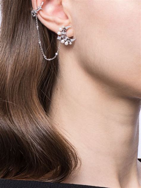 Apm Monaco Éternelle Moon And Star Pearl Single Ear Cuff Farfetch