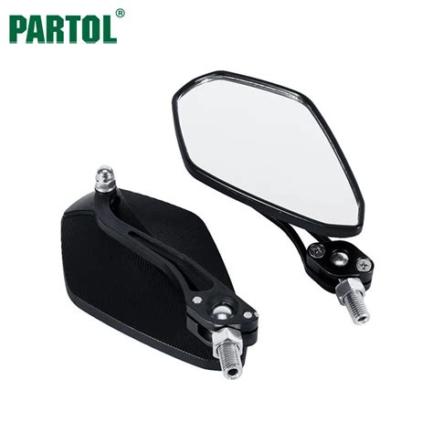 2pcs Set Universal Black Motorcycle Side Mirrors Motorbike Rear View