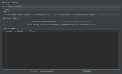 xpath jmeter assertion error prefix must resolve to a namespace