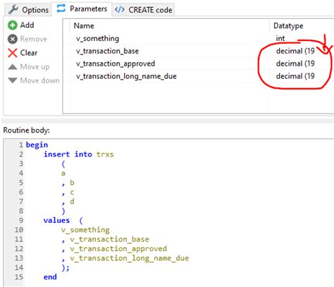 stored procedure datatype error