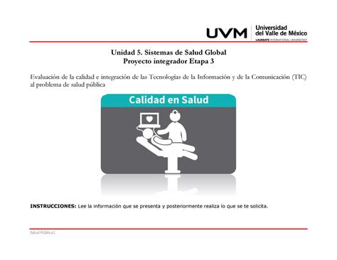 A 12 Salud Publica Unidad 5 Sistemas De Salud Global Proyecto