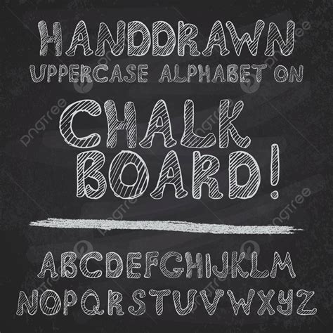 Rustic Vector Uppercase Alphabet Letters In Handdrawn Chalkboard Design