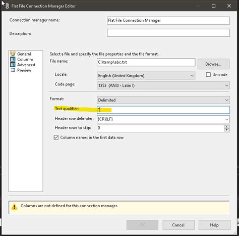 sql server importing a csv file without headers into sql
