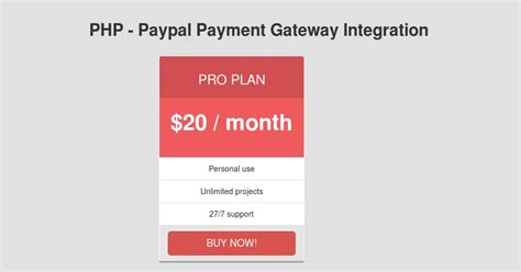 php paypal payment gateway integration example
