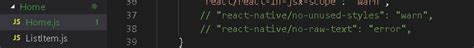 using react native rule removes problems in files in vs code · issue