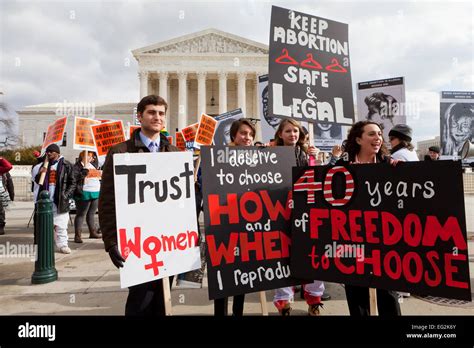Pro Choice Activists Protesting In Front Of The Us Supreme Court