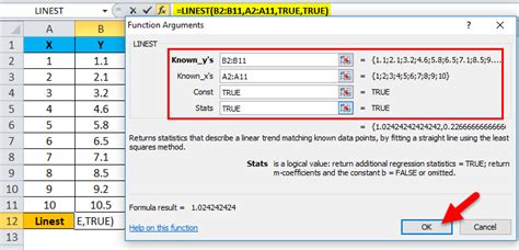 linest in excel formula examples how to use linest