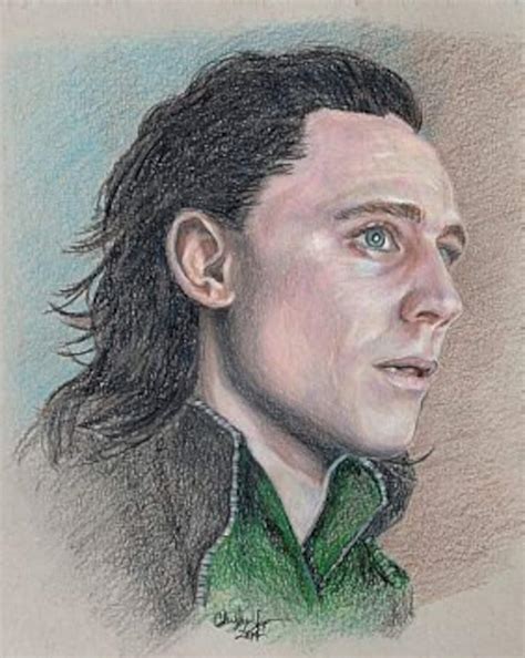 Loki Tom Hiddleston Print Of Colored Pencil Drawing Etsy