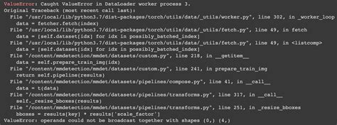 python mmdetection valueerror operands could not be broadcast