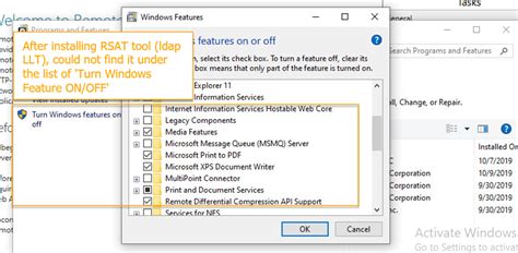 active directory rsat not showing under windows features