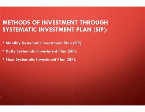 Systematic Investment Plan Sip
