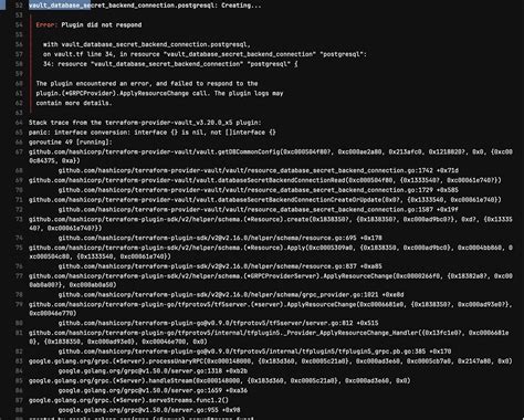 postgresql plugin error when creating vault database secret backend