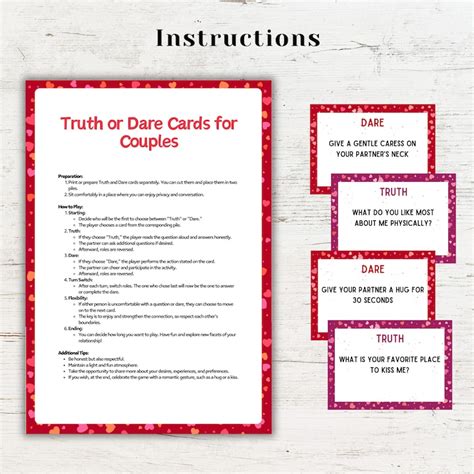 100 Couples Truth Or Dare Question Cards Valentines Day Games Game For