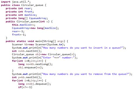 circular queue data structure
