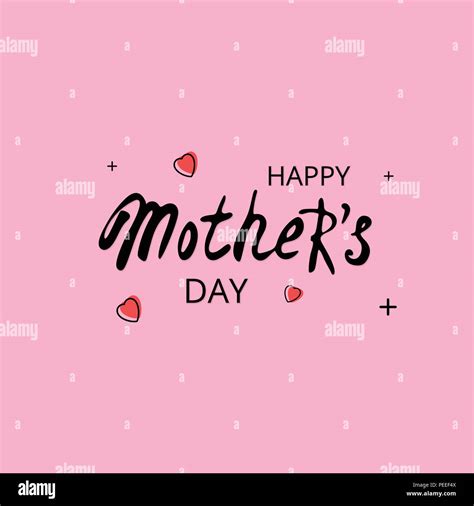 Happy Mothers Day Handwritten Lettering Isolated Vector Illustration