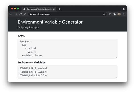 environment variable generator for spring boot stephen doxsee s blog