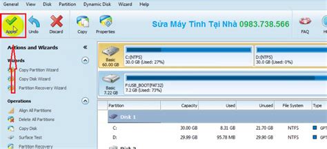 chuyển mbr sang gpt bằng mini tool partition wizard sửa